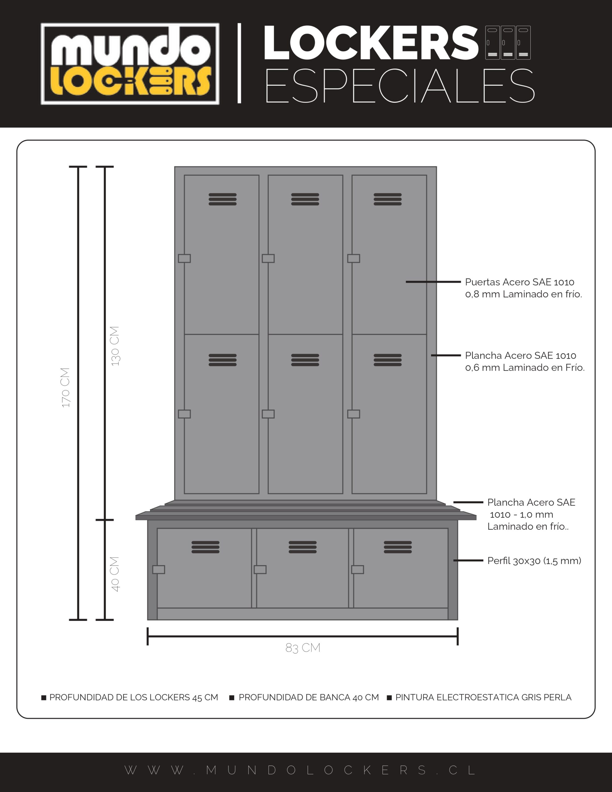 Locker Minería - 09 Puertas | Banca incluida - Mundo Lockers