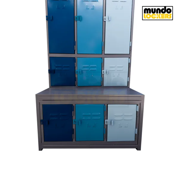 Locker Minería - 12 Puertas | Banca incluida - Mundo Lockers